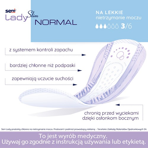 SENI LADY SLIM NORMAL Anatomiczne wkładki urologiczne - apteka ...