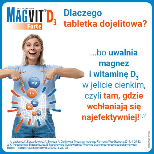 Magvit Forte D3, 50 tabletek dojelitowych - apteka internetowa Olmed