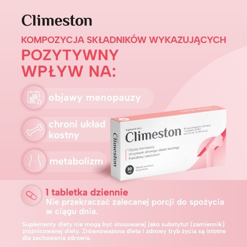 Climeston- wspomaga zdrowie kobiet w okresie menopauzy, 30 tabl. – cena ...