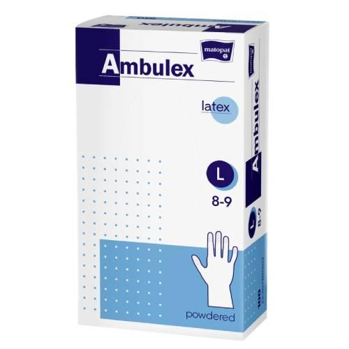 AMBULEX LATEX L Rękawice zabiegowe niejałowe pudrowe - 100 sztuk – cena ...
