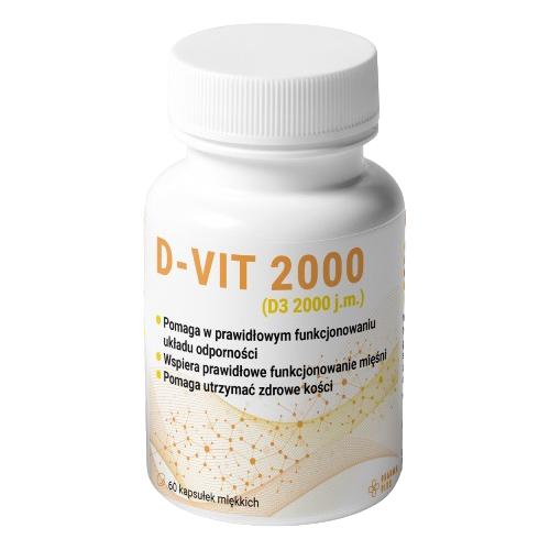 D-VIT 2000 Witamina D3, 60 kaps. - apteka Olmed