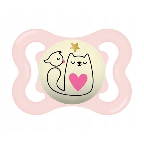 NUK Smoczek uspokajający silikonowy Star Day & Night 0-6m GIRL, 2szt. - w aptece Olmed