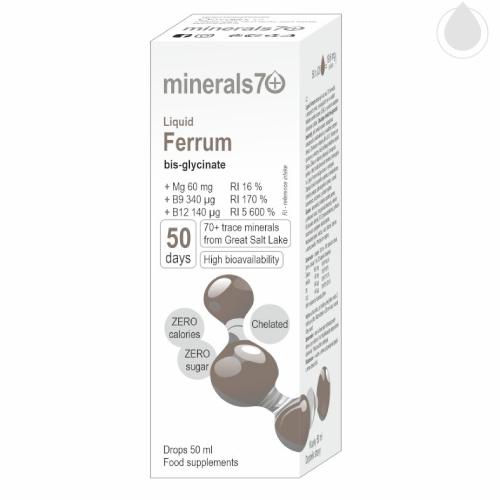 Minerals7+ Ferrum liquid Żelazo w kroplach, 50ml – żelazo w płynie